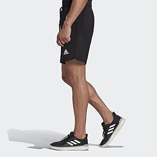 adidas mens Activated Tech Shorts Black/White Medium