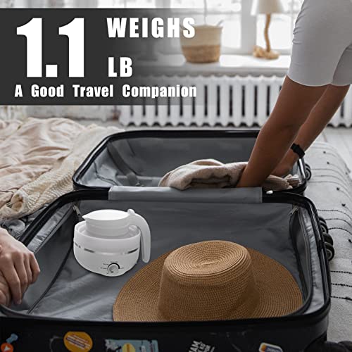 Foldable Electric Kettle, Travel Kettle with 2 Foldable Cup Set, Portable Boiler with Multiple Setting, Collapsible Heater for Water Milk Coffee Tea