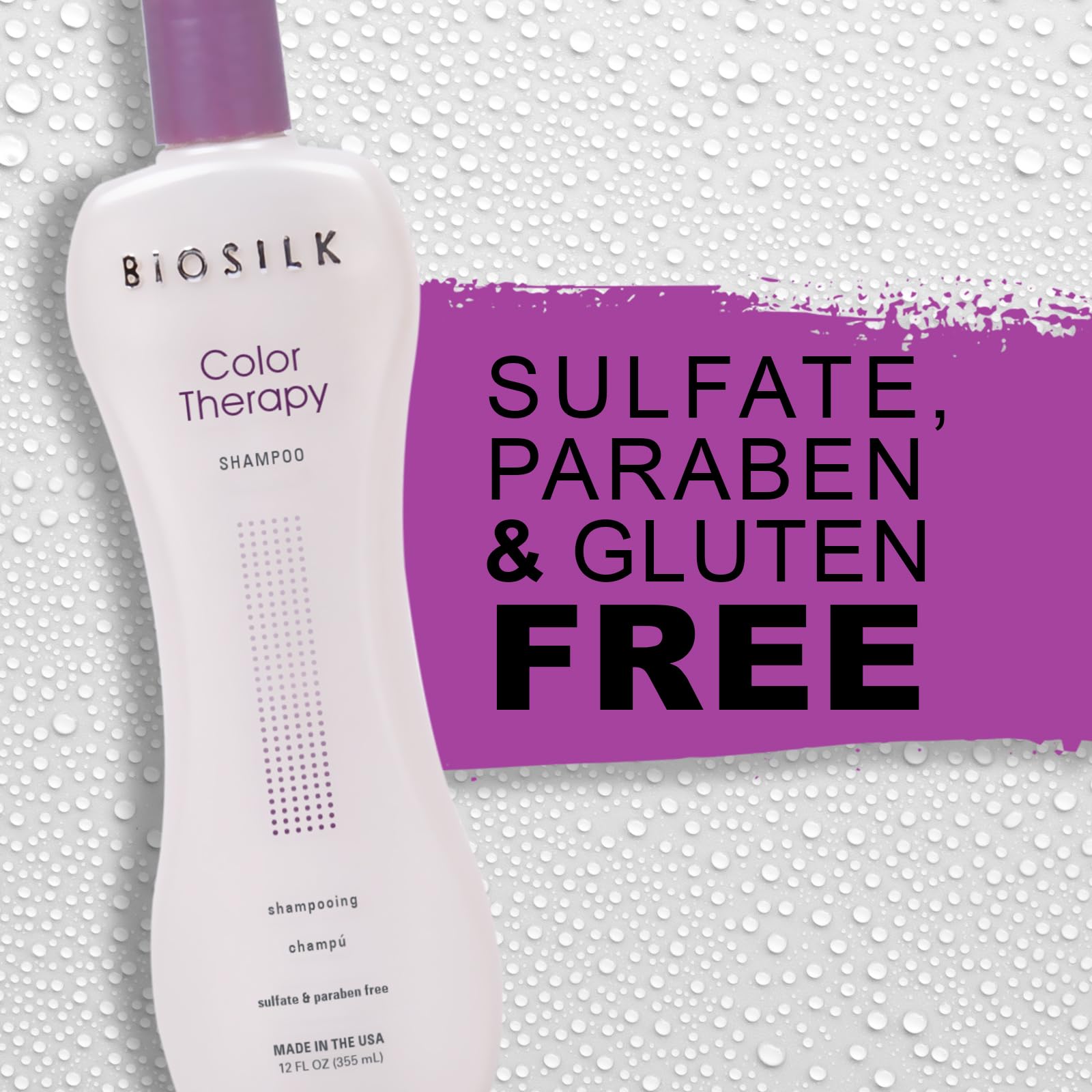 BioSilk Color Therapy Shampoo, Gently Cleanses Without Stripping Hair Color, Color Protection While Cleansing, Sulfate, Paraben & Cruelty-Free, 12 Oz