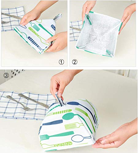 Pack-of-4 Insulated Food Cover Foldable Thermal Food Covers Aluminum Foil Keep Food Warm, Keep Bugs and Dust Isolated, Waterproof Coat, 3 Sizes: 50cm,35cm,20cm