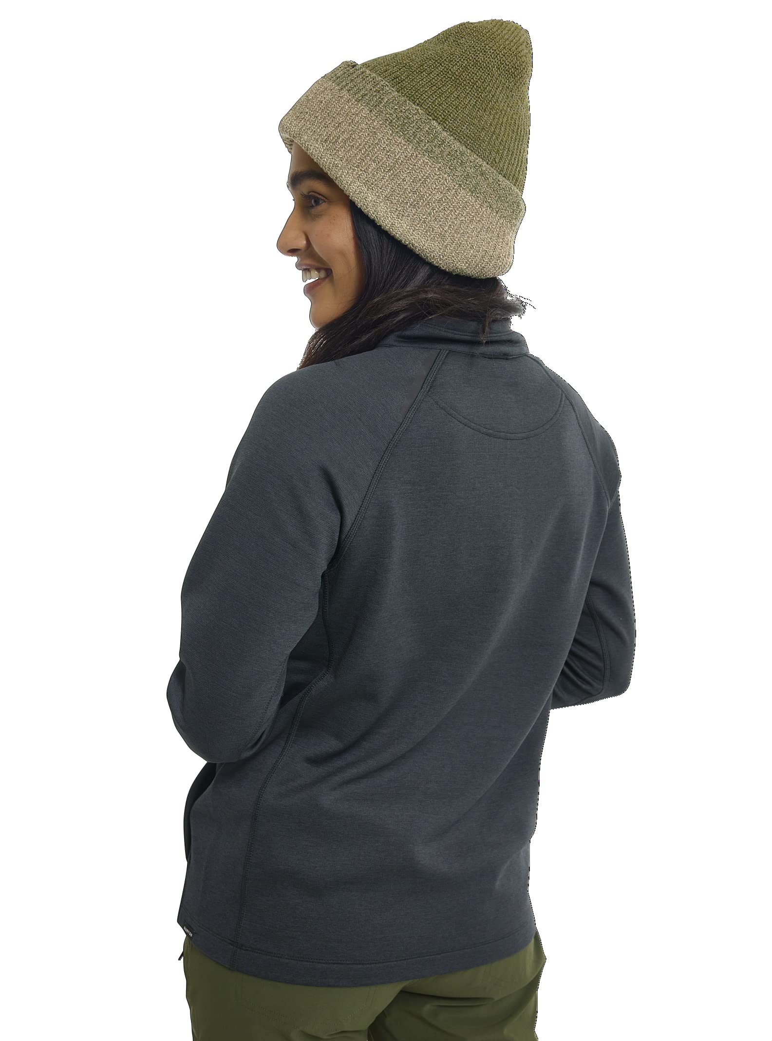 Burton Women's Standard Multipath Grid Quarter-Zip Fleece, True Black, X-Large