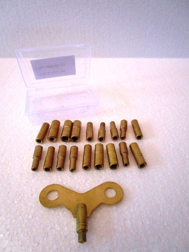 Brass Blessing : Clock Winding Key - 18 Brass (Even and Odd) Antique and Grandfather Key (Even & Odd) (5020)