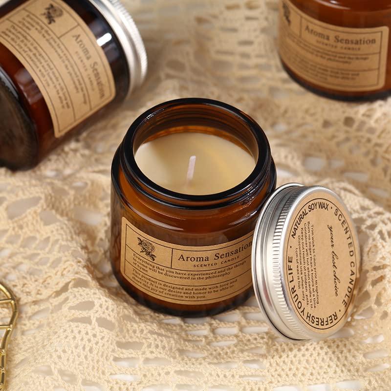 BSitVoik Candles for Home Scented Aromatherapy Candle 7 OZ Long Burning Jar Soy Wax Candles for Valentine Birthday Monday's Day (Lavender)