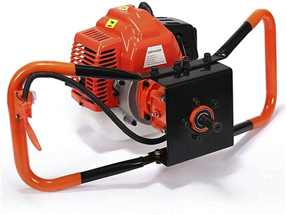 72cc Post Hole Auger 3KW 2 Stroke Post Hole Digger Gas Powered Earth Auger with 3 Replacement Auger Drill Bits(4", 8", 12") and 3 Extension Rods for Farm Garden Plant