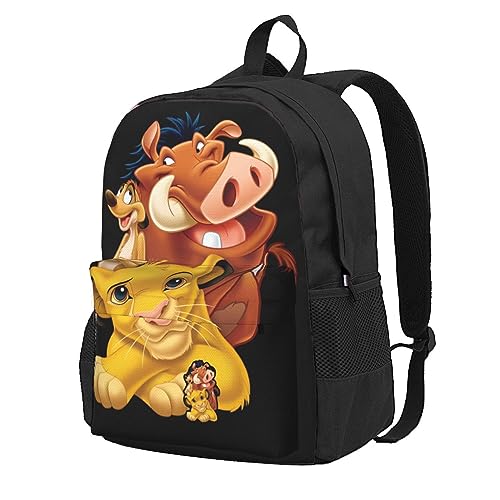 atgzfdr Lion Adult Backpack Anime Computer Bag Hiking Bookpack Schoolbag For Adult Men Women Black One Size¡