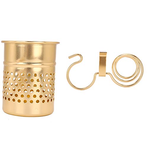 Bathroom Storage Shelf Wall Mount Hair Care Styling Tool Organizer Space Aluminum Hair Dryer Basket for Bathroom Organizer Multipurpose Rack(Gold)