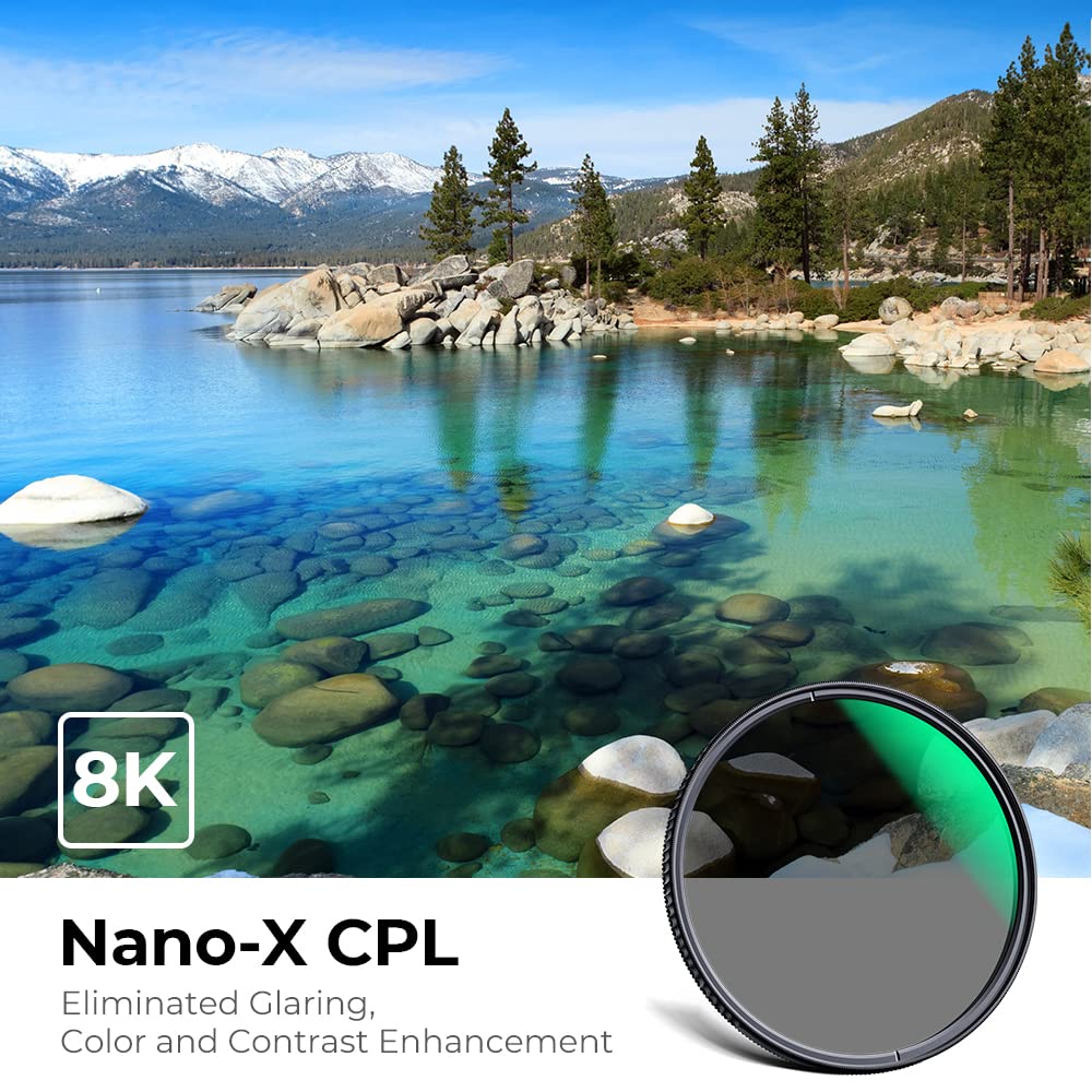 72mm Variable ND2-ND32 & CPL Lens Filters Kit (2 Pcs) with 28 Layer Coated (Nano-X Series)