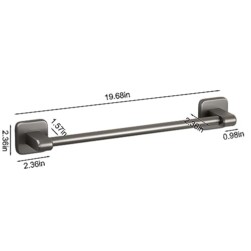 Bathroom Towel Bar, 19.69 Inch Towel Racks for Bathroom Wall Mounted, Heavy Duty Bath Hand Towel Holder Organizer, Modern Home Decor Towel Rod, Gray Single Bar (Gray)