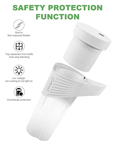 COKUNST Portable Blender for Shakes and Smoothies, BPA-Free USB Rechargeable 16oz Personal Blender Portable with 6 Blades, Powerful Portable Blender Bottles with Straw, Charging Cable, Cleaning Brush, Mini Portable Blender Cup