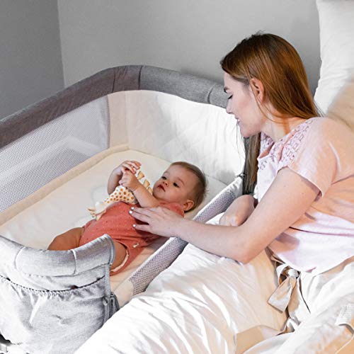 Papablic 2-in-1 Bonni Baby Bassinet & Bedside Sleeper, Grey