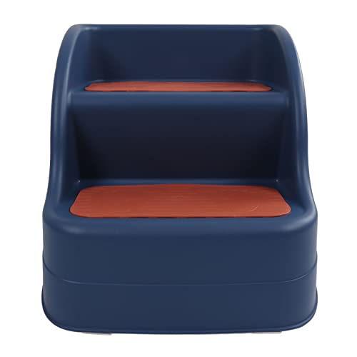 Drfeify Kids Two Step Stool,Thicken Slip Resistance Toddler Footstool,Folding Stable Base Lightweight Potty Training Stool for Bathroom (Red Blue)