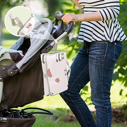 Bulletgxll Pink Panda Portable Diaper Changing Pad Waterproof Changing Pad with Baby Tissue Pocket and Magic Stick for Newborn Baby.