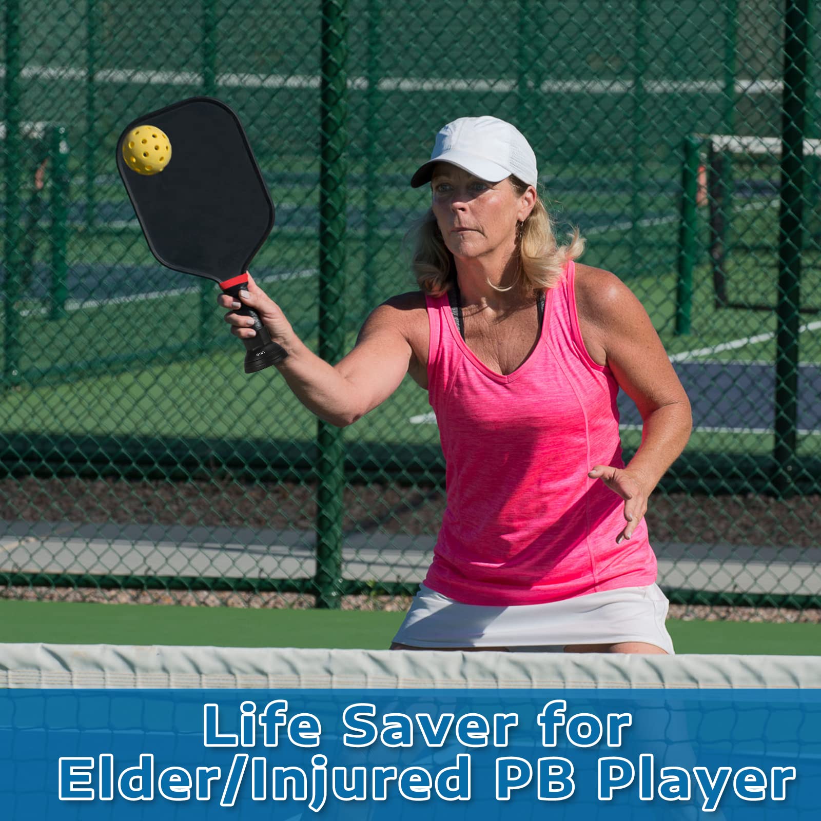 A11N Pickleball Ball Retriever, Attaches to Pickleball Paddles Bottom, Fits Standard Paddles, 2 Pack