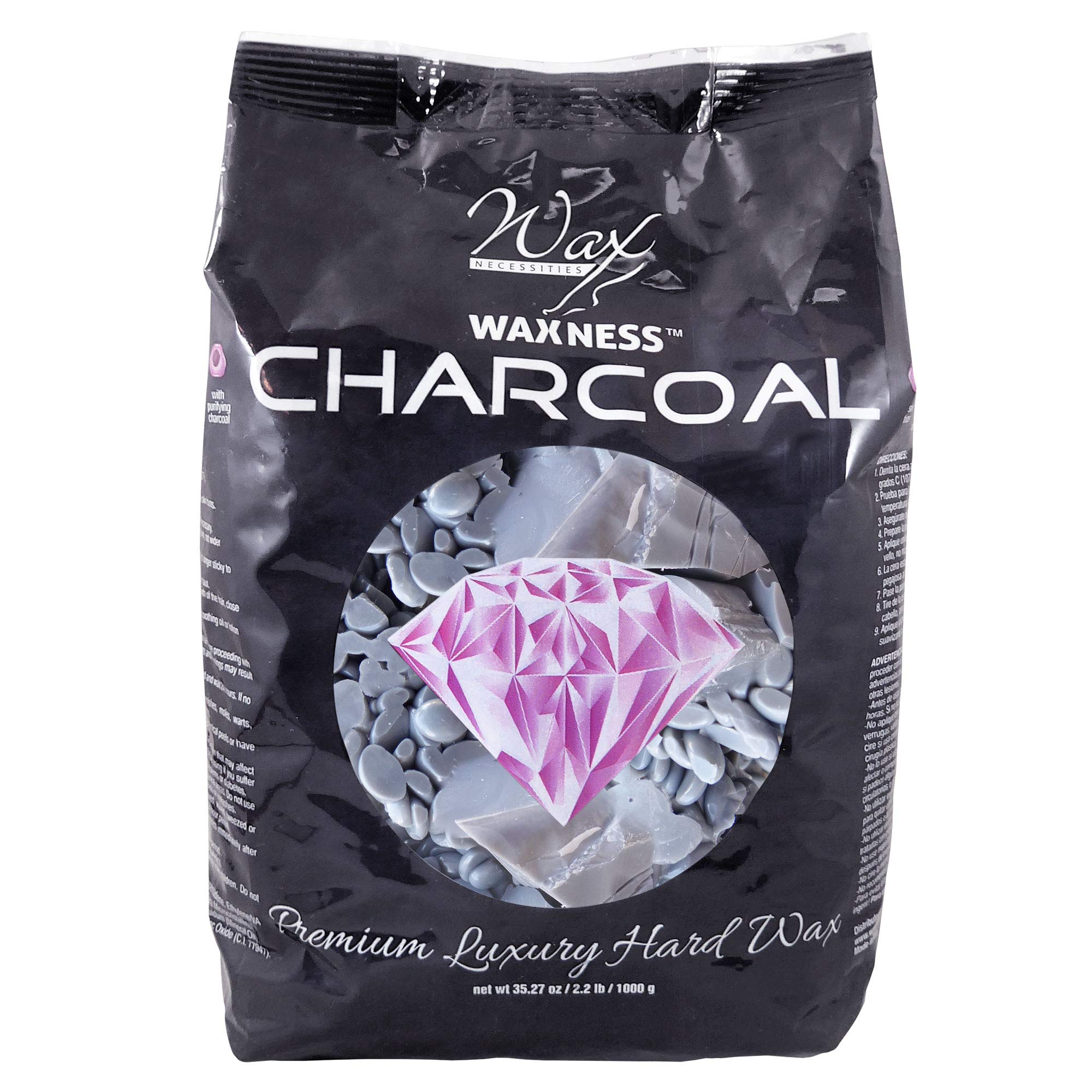 Waxness Wax Necessities Polymer Blend Luxury Hard Wax Charcoal 2.2 Pound