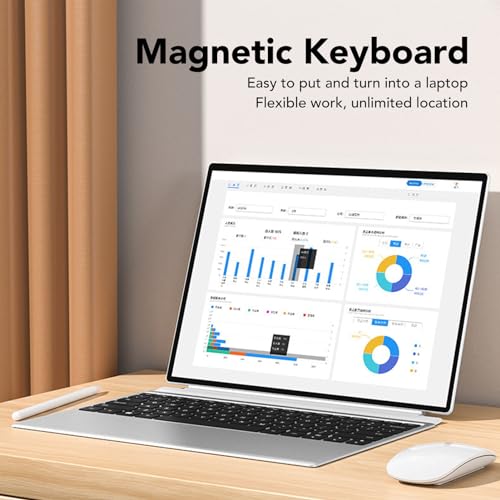 3K UHD Tablet, 12.3 Inch 2 in 1 Touchscreen Tablet Laptop, with J4125 Processor, with Magnetic Keyboard, BT5.0, WiFi for Win 10 (US Plug 8GB+512GB)