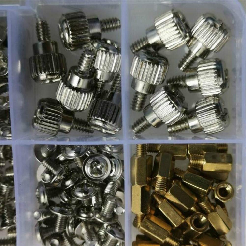 WUXUN 228PCS Accessories for Motherboard Mounting Hardware Screws Repair Tool Hard Disk Computer for PC with Case Set