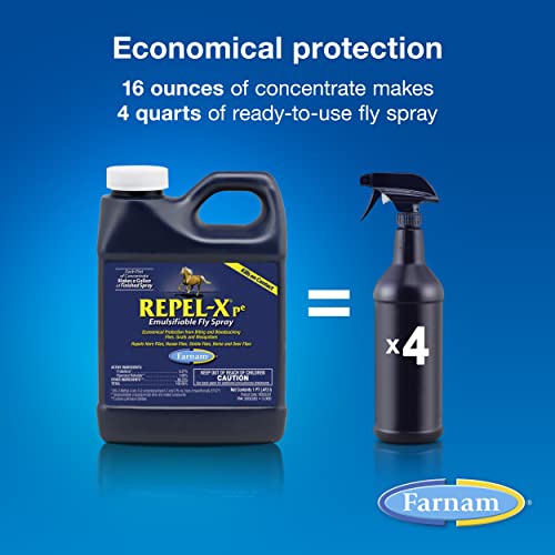 Farnam Repel-X pe Concentrated Fly Spray for Horses, Just Add Water 16 Ounces