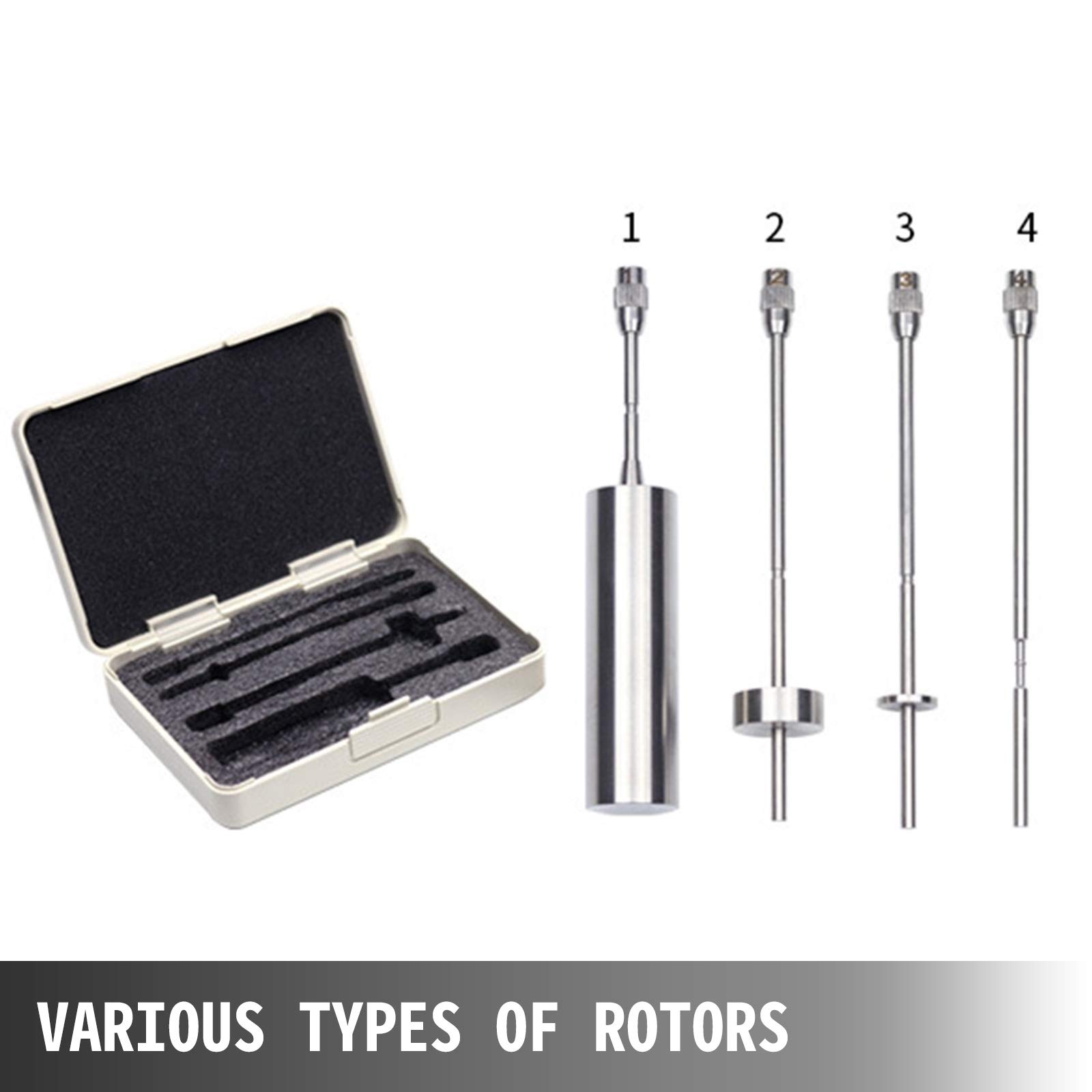 VEVOR Digital Viscometer 1-100000 mPa.s Digital Rotary Viscometer NDJ-9S Fluidimeter Tester Meter Accuracy Plus or Minus 2% Newton Liquid Viscometer Digital Portable (NDJ-9S)