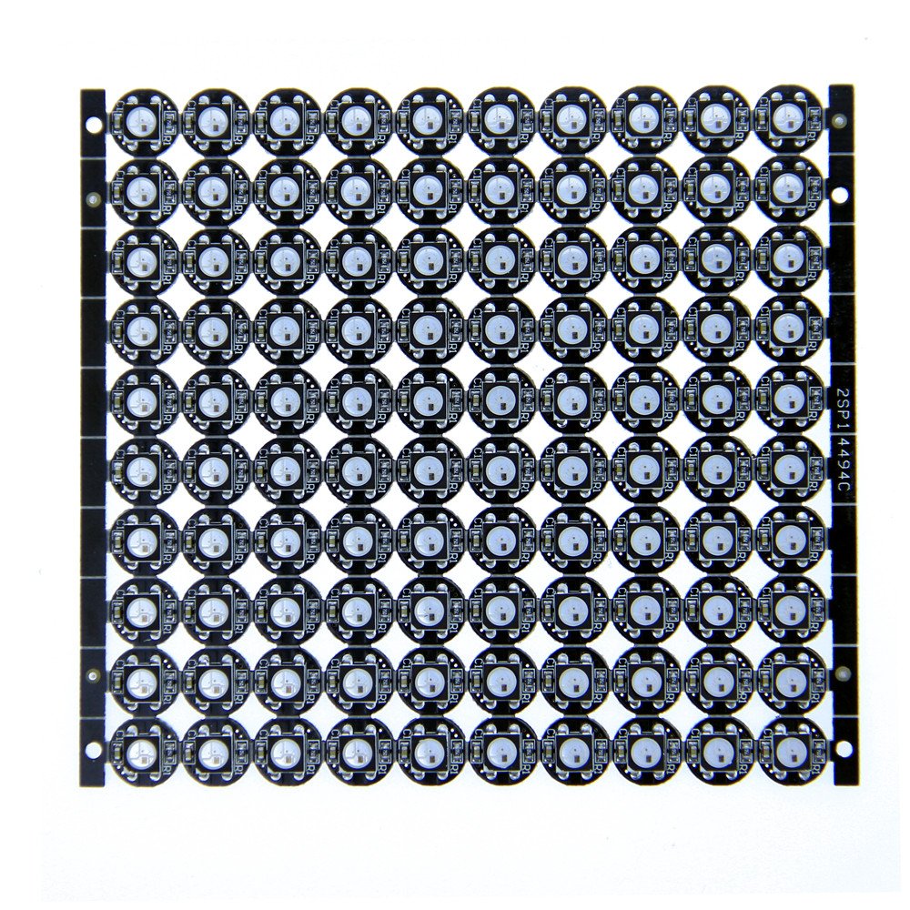 ALITOVE 100pcs WS2812B Addressable 5050 Smart RGB LED Pixel Light on Black Heat Sink PCB Board 5V DC Compatible with Raspberry Pi for DIY Lighting Project