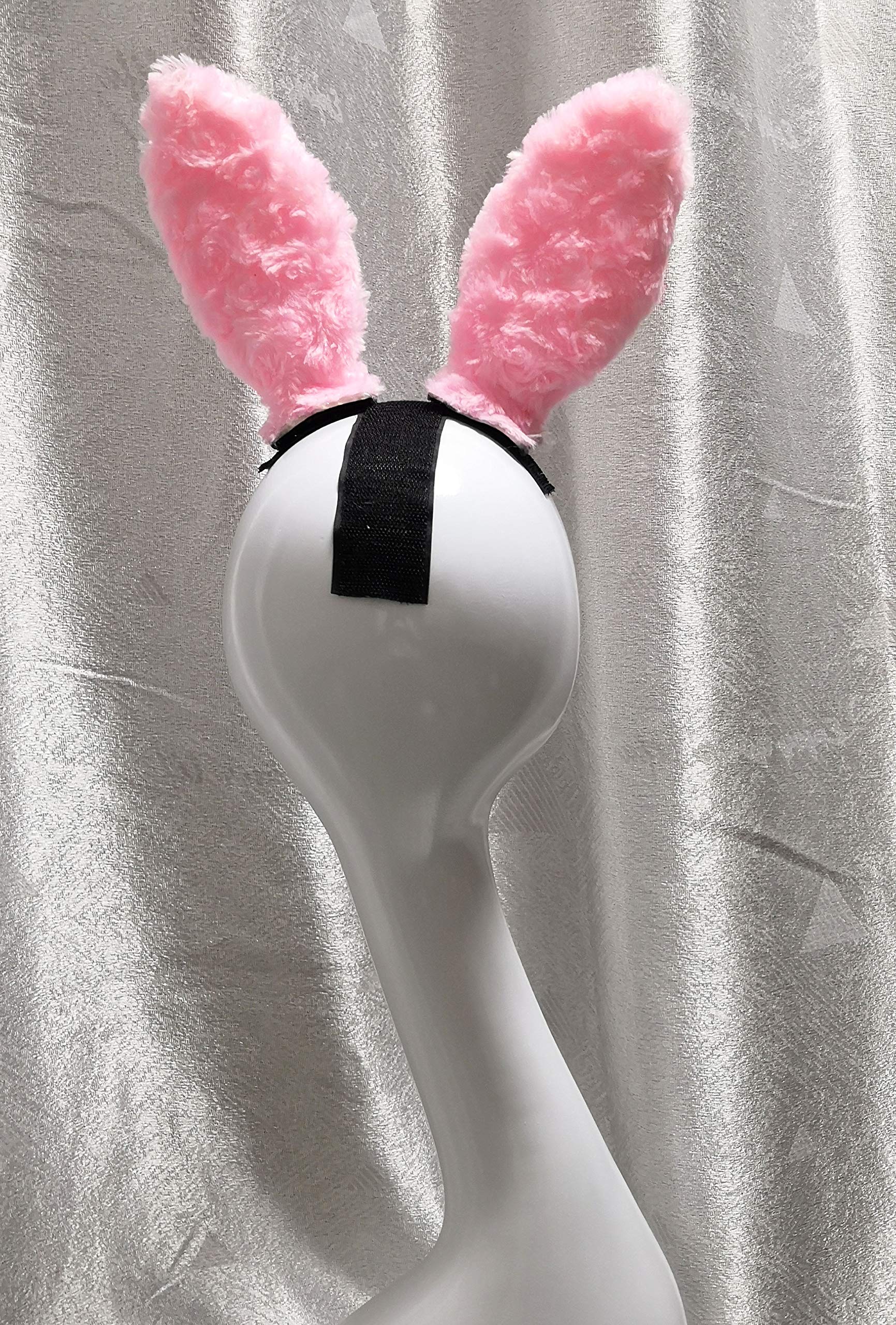 3T-SISTER Helmet Bunny Ear Women Girls Plush Rabbit Ear for Motorcycle Bicycle Ski Helmets Halloween Party Cosplay Wig Helmet Accessory Decorations Velcro Reusable Design (Pink) 2PCS