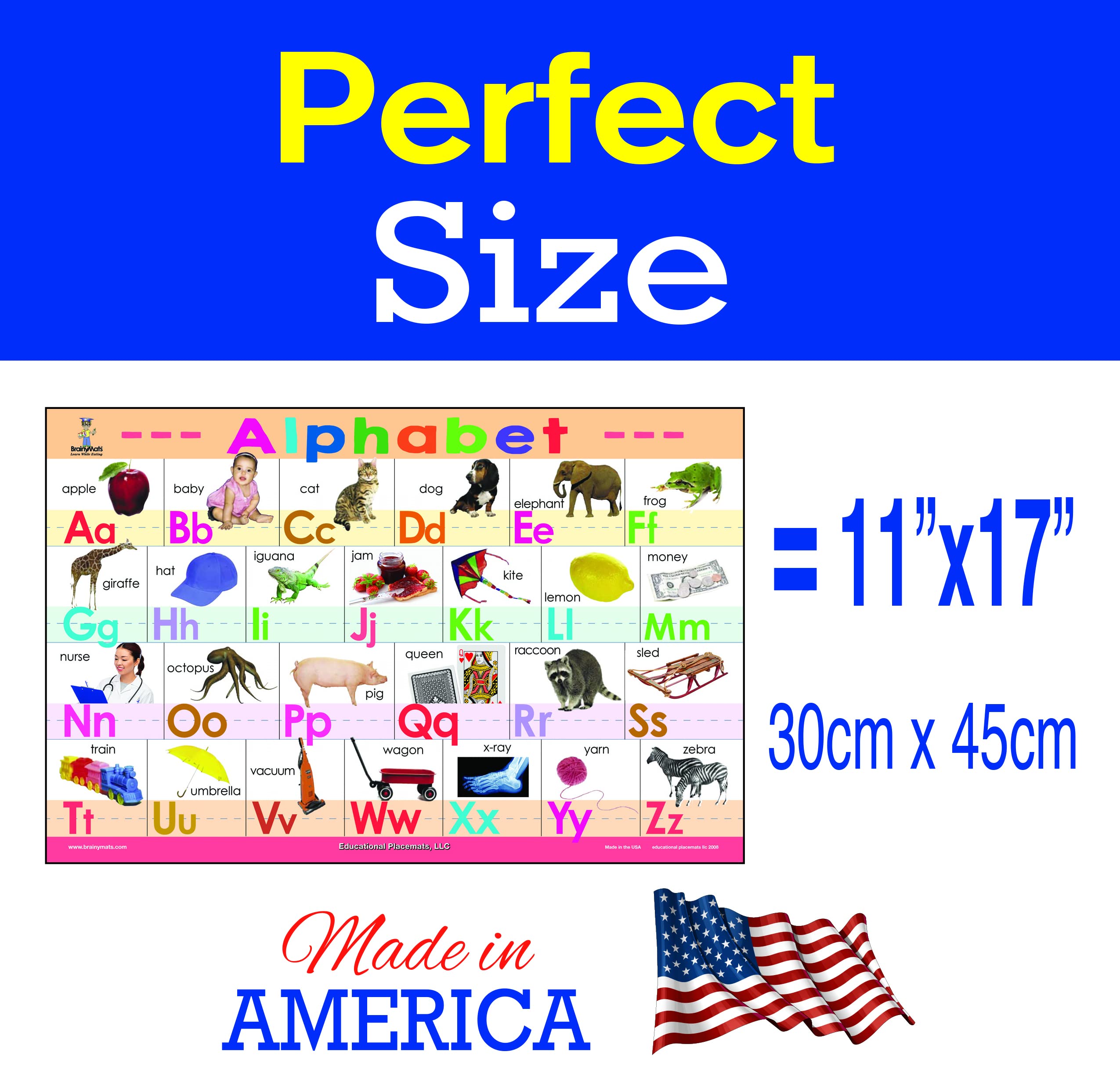 Brainy Mats Presidents Placemat for Kids 17 X 11