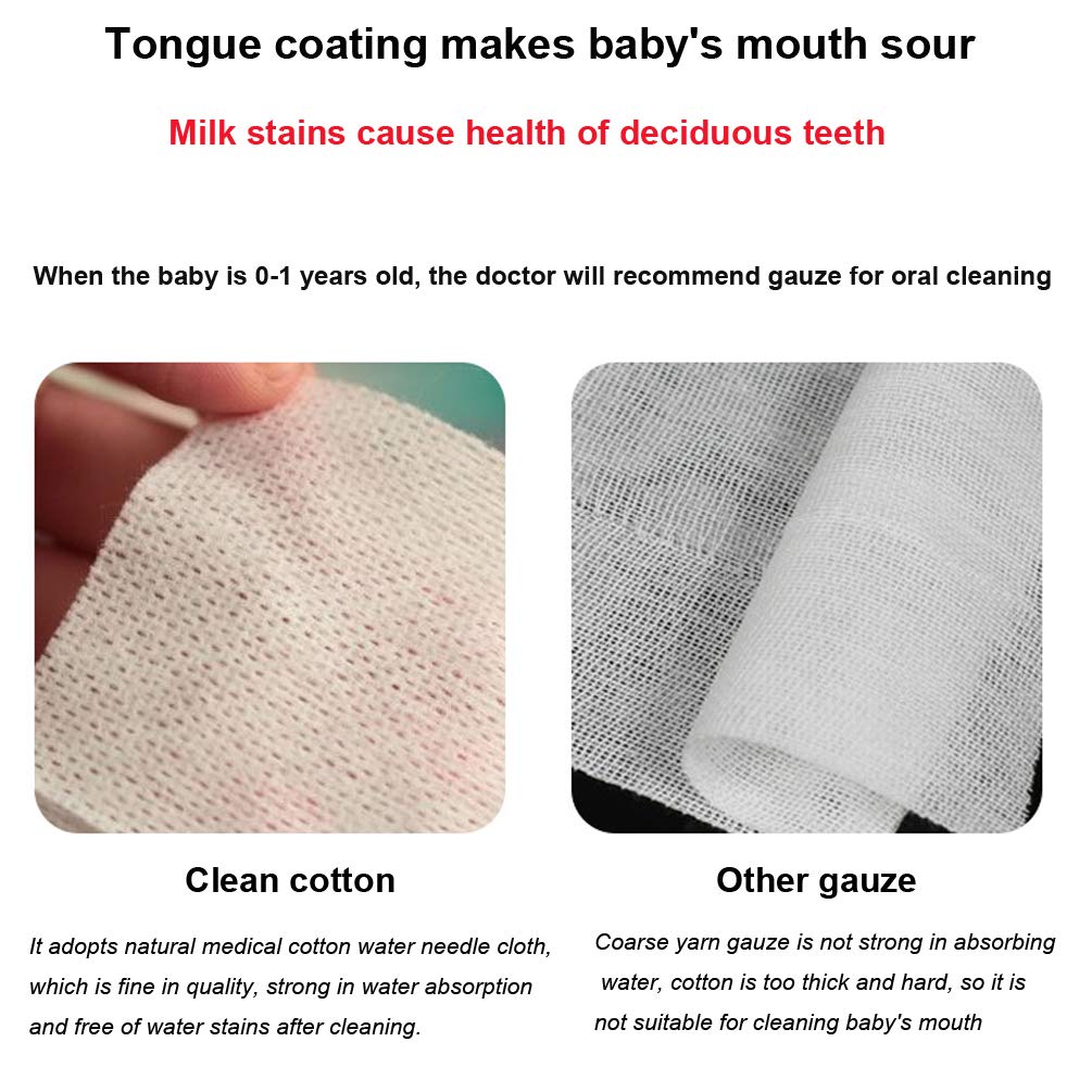 Serlife Baby Teeth Soft Gauze Infant Finger Clean Oral Toothbrush 120Pcs Infant Mouth Cleaner for 0-36 Months