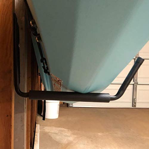 Heavy Duty Garage Indoor Kayak Storage Hooks Hanger, Wall Mounted Utility Hanging Cradle Rack for Canoe Paddle Board, Ladder, Folding Chairs, Hose, Bicycle and Tools (2 Pack, Black)