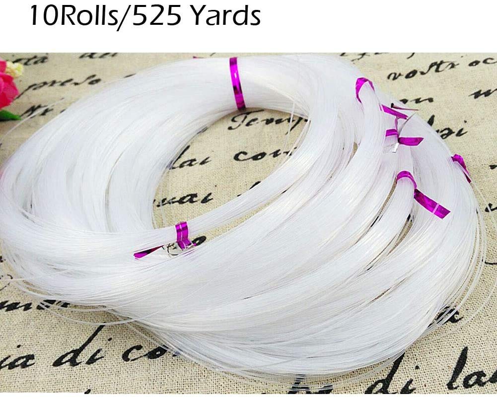 525 Yards Clear Fishing Line for Hanging Fluorocarbon Fishing Wire Monofilament Invisible Thread Nylon String Fishing Braided Line