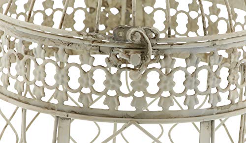 Deco 79 Metal Round Birdcage with Latch Lock Closure and Hanging Hook, Set of 2 22", 18"H, Cream