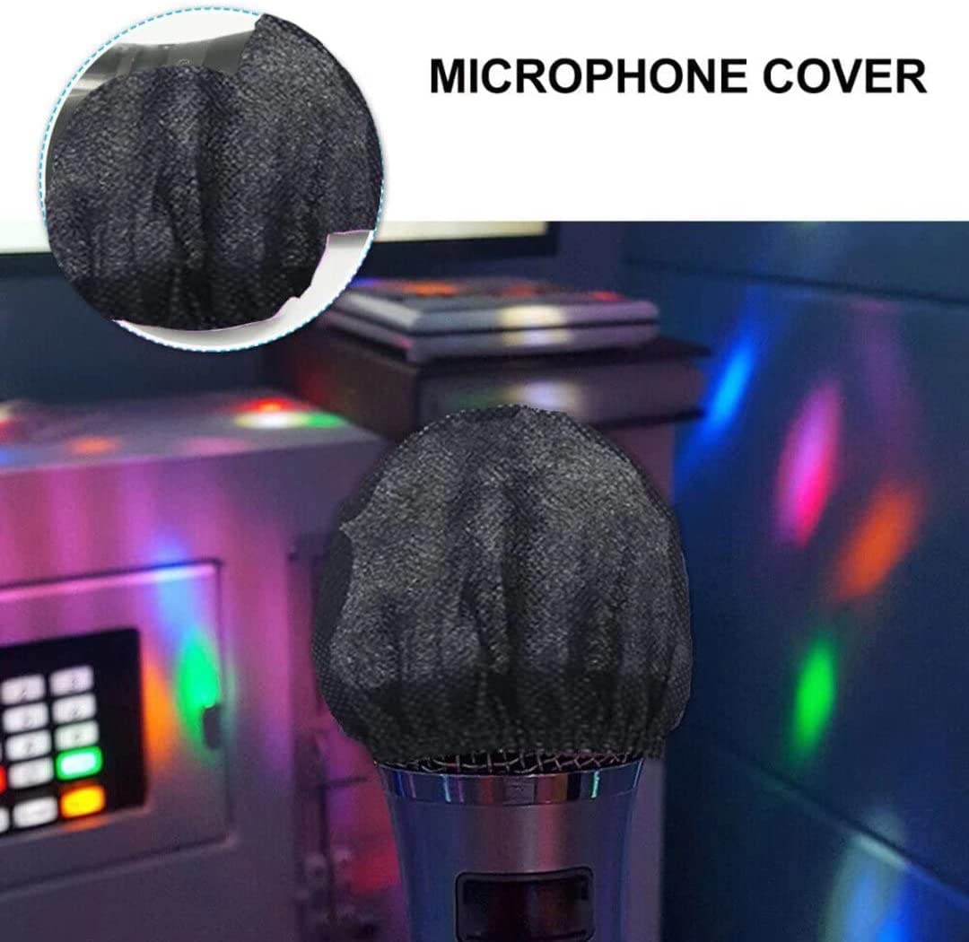 400pcs Microphone Cover Disposable,Mic Windscreen Non-Woven Handheld Mic Cover Black，white，red Pop Filter Individually Wrapped, 3.34in
