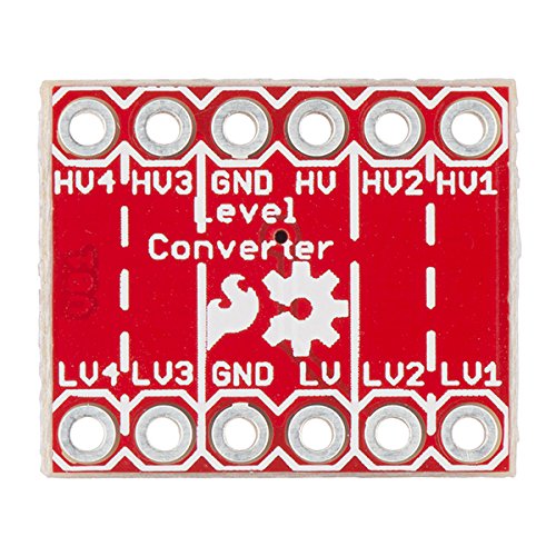 SparkFun Logic Level Converter - Bi-Directional Step Down 5V Signals to 3.3V and Steps up 3.3V to 5V Board Dimensions: 0.63 x 0.52 (16.05 x 13.33mm)