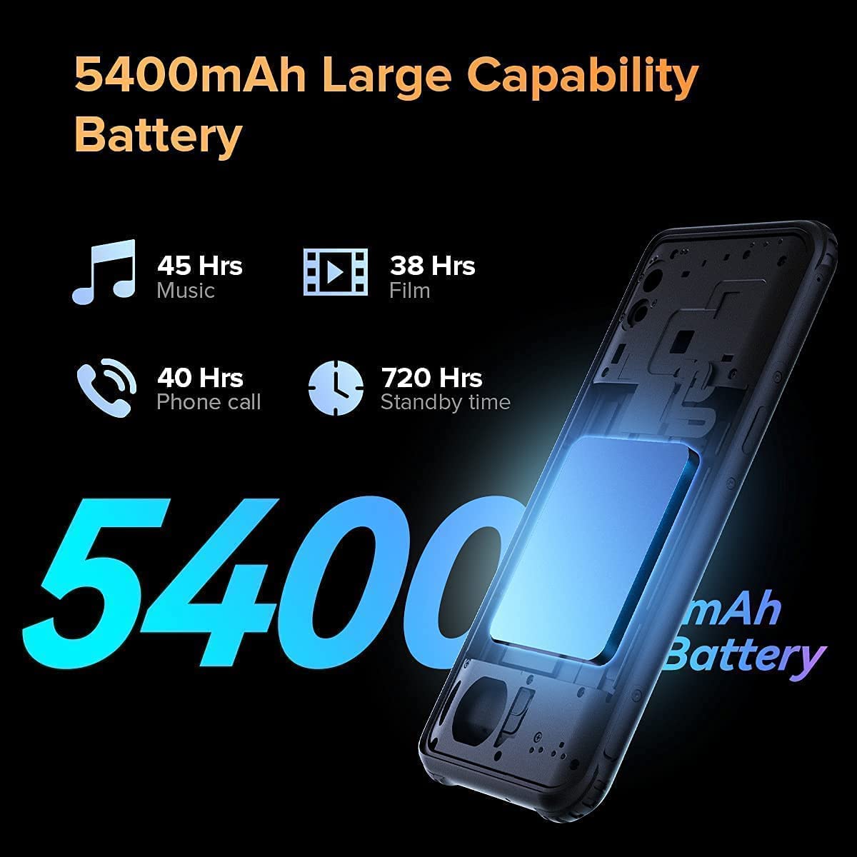 AGM H3 Rugged Smartphone, Rugged Phone Unlocked Android 11 4G LTE, 13MP Infrared Night Quad Camera, IP68/IP69K Waterproof, 5.7" HD+ Screen 4GB+64GB, 5400mAh Battery, 2W Loud Speaker/PTT/GPS/NFC Black