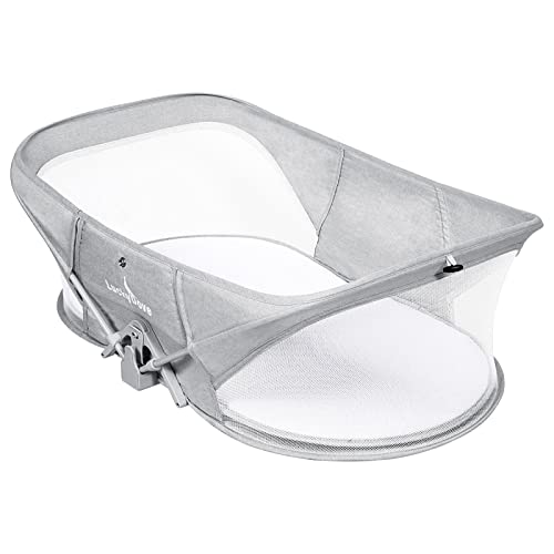 Coopzero Travel Bassinet-Folding Portable Bassinet,in Bed Bassinet for Baby,Portable Bassinet with Mosquito Net,Easy to Fold and Lightweight,Washable,Grey