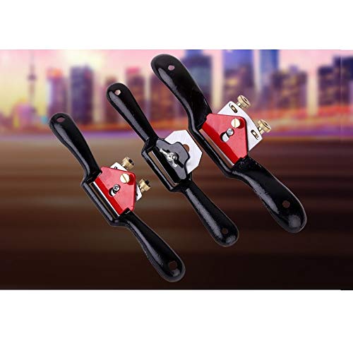 Anndason Adjustable SpokeShave with Flat Base and Metal Blade Wood Working Wood Craft Hand Tool with 4 PCS Planer Blade