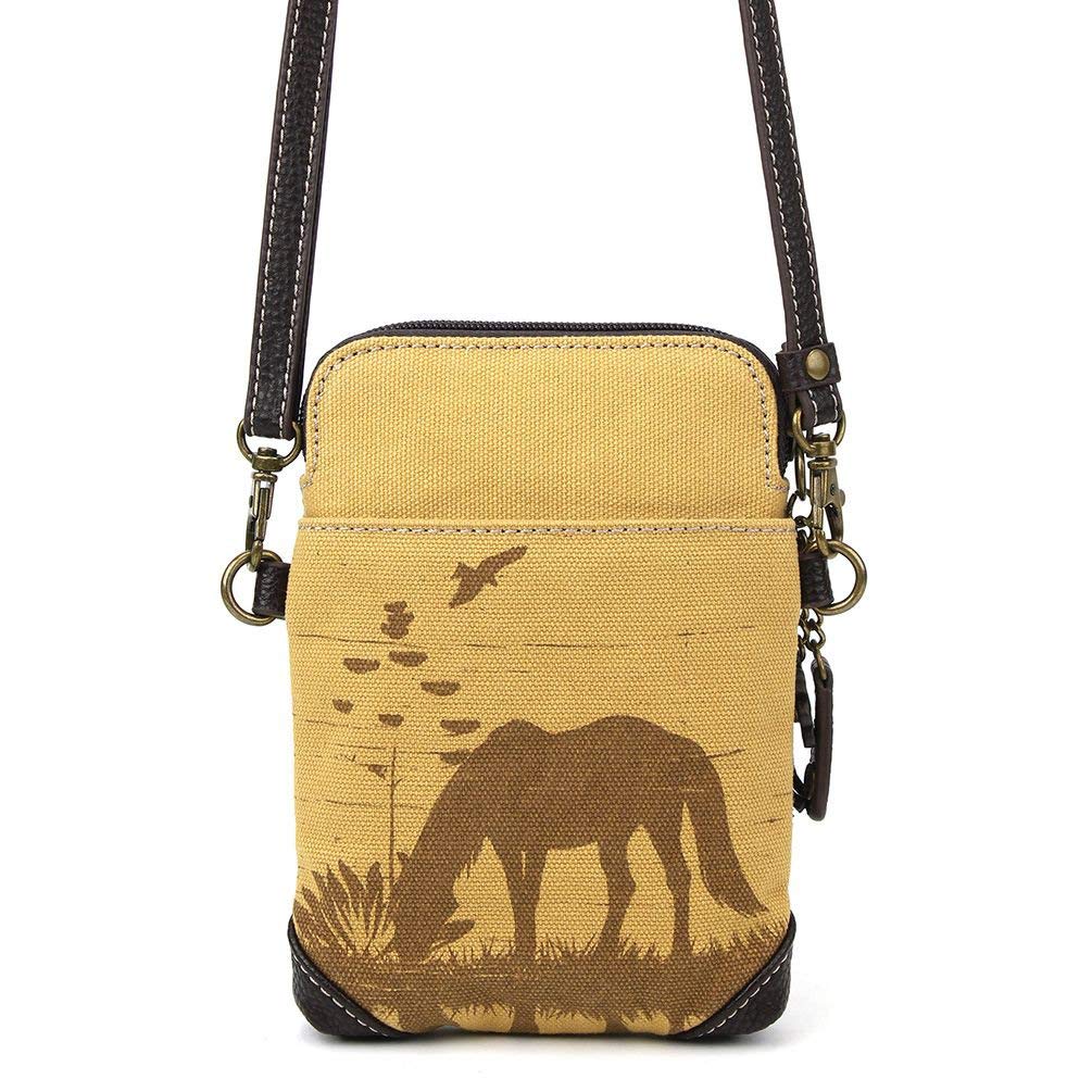 Chala Handbags Safari Horse Cellphone Crossbody Handbag - Convertible Strap Horse Lover