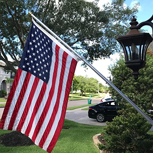 American flag with pole,Flag poles kit for 3 x 5 Flags Holder,Including 100% Polyester Flags, 6 FT stainless steel No Tangle Spinning Pole and 2-Position Flag Pole Bracket(American flag)