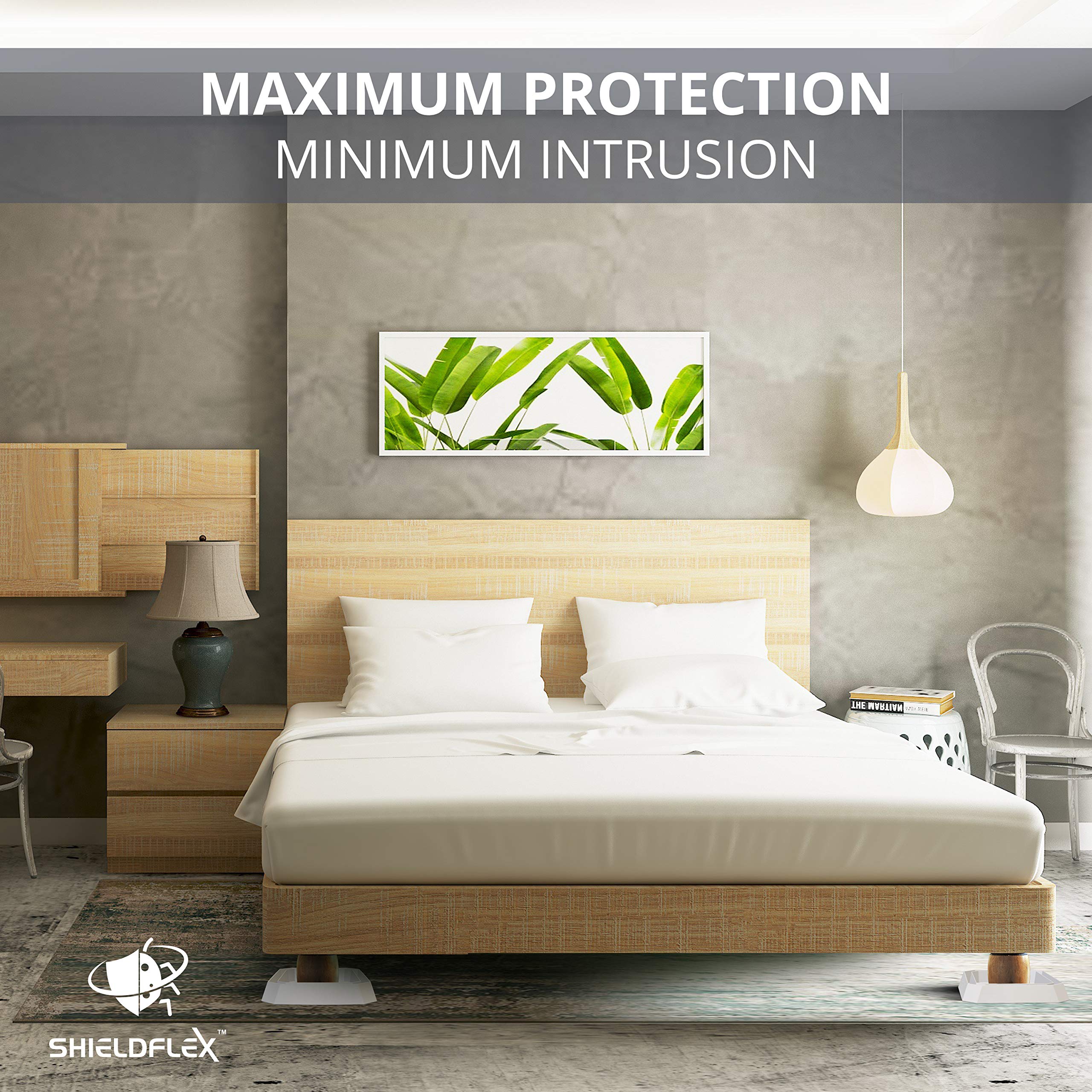 Bed Bug Trap β 4 Pack | TruGuard XL Bed Bug Interceptors (White) | Extra Large Bed Bug Traps for Bed Legs | Reliable Insect Detector, Interceptor, and Monitor for Pest Control and Treatment