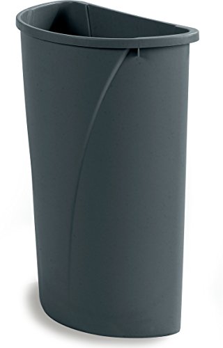 CFS 34302123 Centurian Half Round Waste Container Trash Can Only, 21 Gallon, Gray