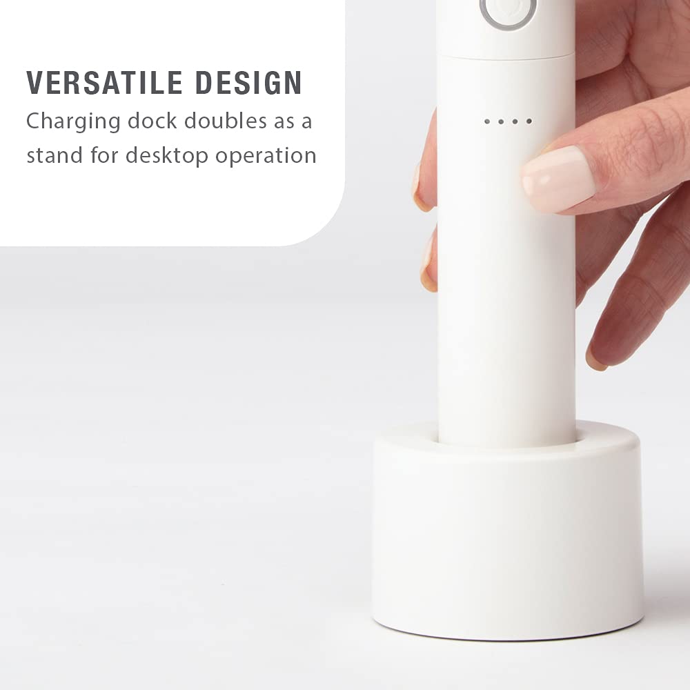 Brookstone Portable Mini Personal Fan with Power Bank | USB Rechargeable 2600mAh Battery | Handheld Desk Fan | Whisper Quiet 5-Speed
