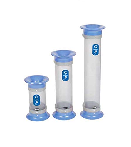 Glasdon C-Thru 15Q Battery Collection Tube (Red) β Recycling Bin for Used Batteries - Transparent & Red Polycarbonate β 15Q Battery Recycling Container
