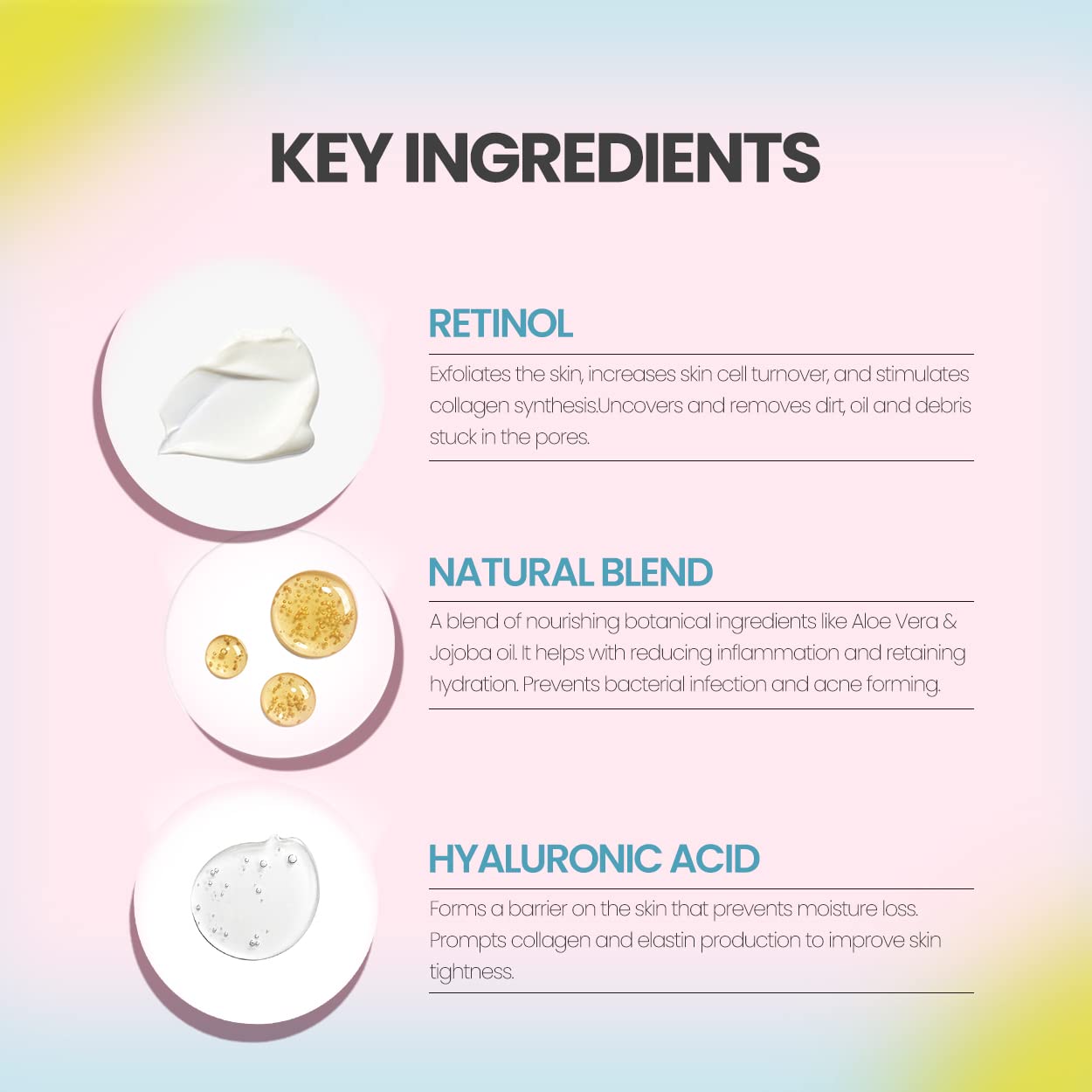 HOPEMATE H Retinol Hydrating Cream with Hyaluronic Acid & Vitamin E, Reduce Wrinkles & Dark Spot, Firming, Anti Aging Moisturizer for Face & Neck, 1.7OZ