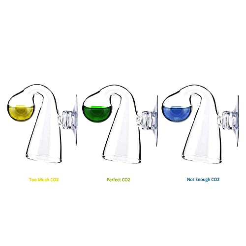 Glass CO2 Drop Checker β CO2 Monitor Kit for Aquarium Tank β Functional and Reliable β Transparent Drop Checker, 4dkh/pH Reagent Solution and Suction Cup