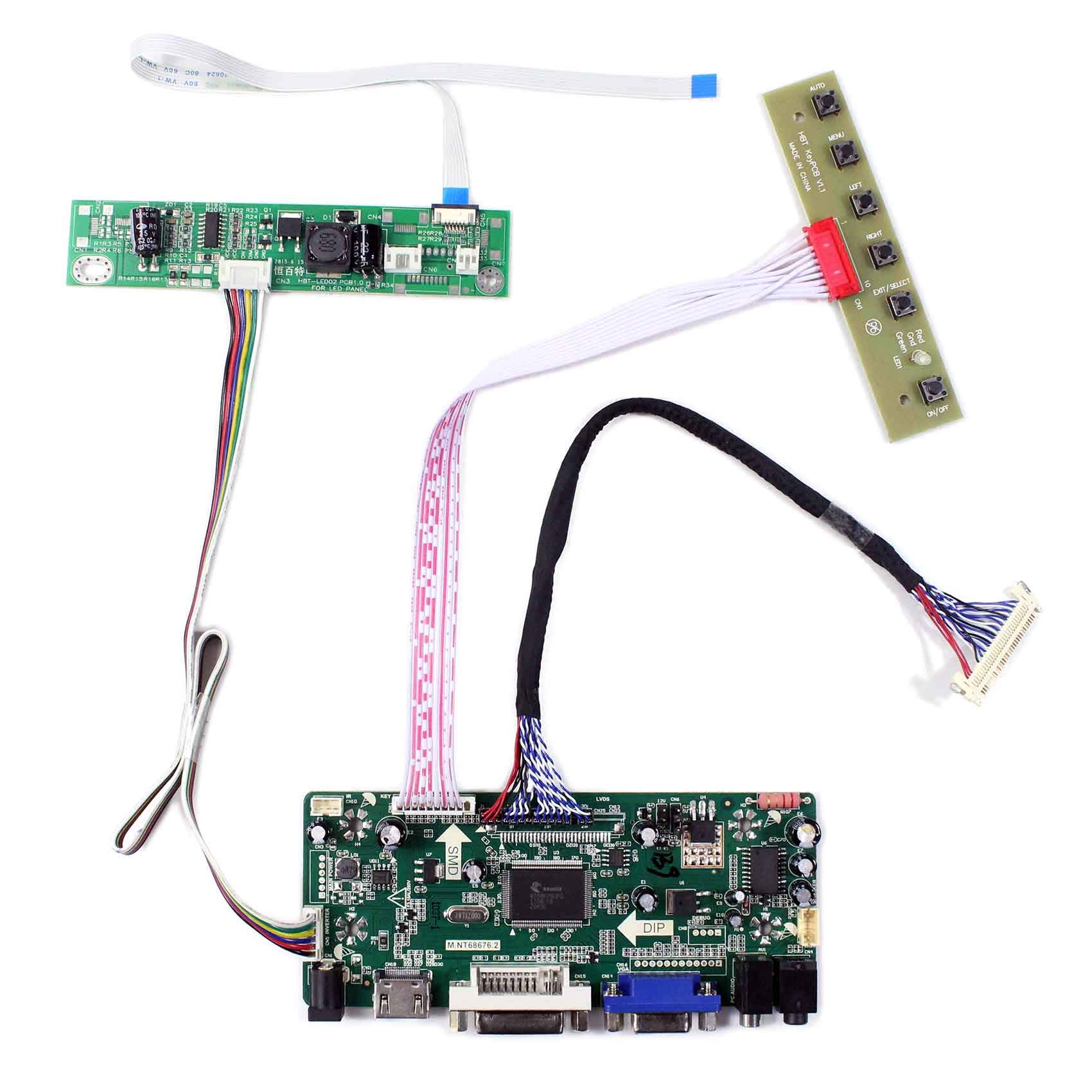 VSDISPLAY HD-MI VGA DVI LCD Controller Board Fit for LM215WF4-TLE9 LM215WF4-TLE7/TLE8 LM215WF3-SLC1/SLC5 LC230EUE-TDA1 LM230WF5-TLD1/TLD2 LM230WF3-SLB2 LM230WF5-TLD5
