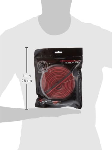 Bullz Audio BPES10.25 25' True 10 Gauge AWG Car Home Audio Speaker Wire Cable Spool (Clear Red/)