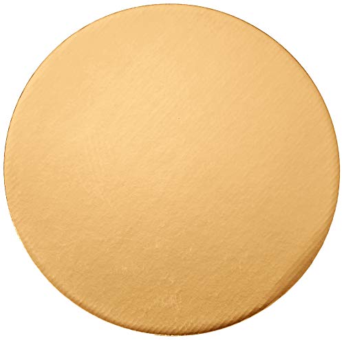 Fox Run 12-Piece Cardboard Scalloped Cake Circle Base, 10 x 10 x 0.25 inches, Gold