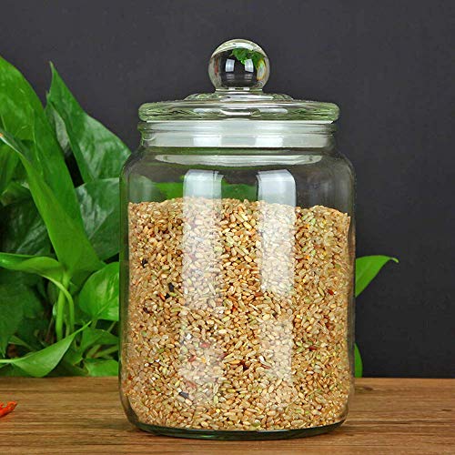 Glass Jars,Candy Jar with Lid For Household,Food Grade Clear Jars - 1/2 Gallon (3)