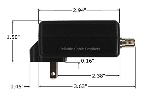 Reliable Cable Power Supply, High Efficiency OEM Replacement Wall Mount Coax Adapter for CATV Drop Amplifiers 12V 500mA (0.5A) with F-Type Connection, DoE Level VI Rated