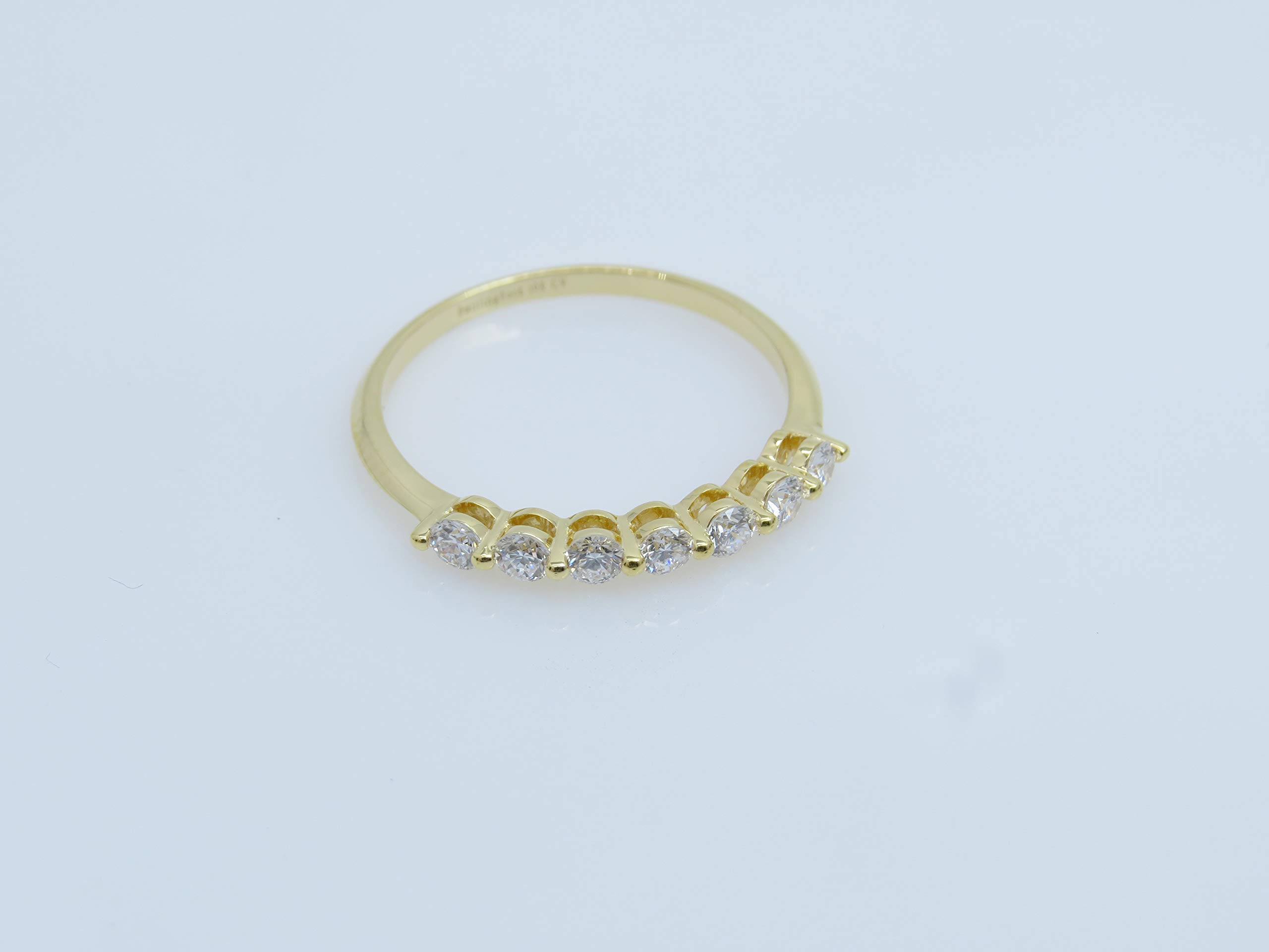 Dazzlingrock Collection 0.50 Carat (Ctw) in 14K Yellow Gold Round Lab Grown Diamond Women 7 Stone Wedding Band Ring 1/2 CT (Size 5.5)