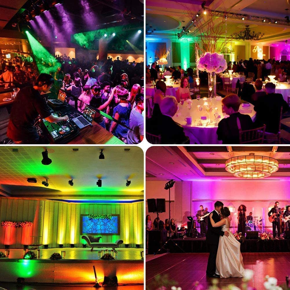 36LEDs Stage Lights Battery Powered - RGB 36W Stage Par Light 4 Pack with Bag (18, Watts)