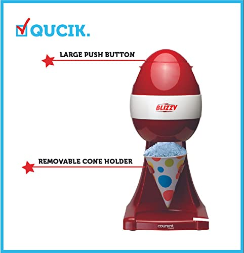 Courant CSM2081 Snow Cone Maker, Festive Red
